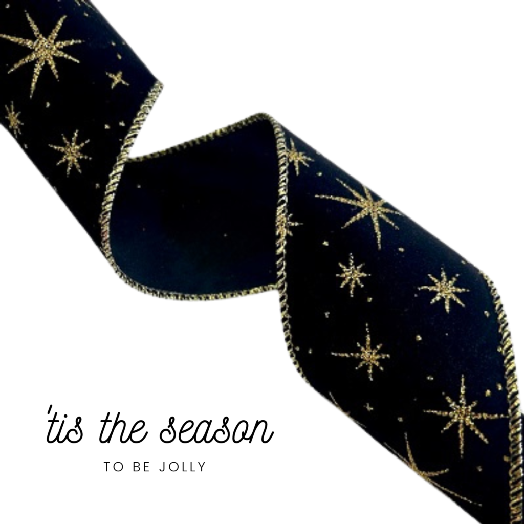 Wired Velvet Starry Black Ribbon - Mimosa Lifestyle Co